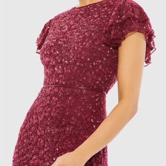 Mac Duggal | Dresses | 32 Bnwt Mac Duggal High Neck Flutter Cap Sleeve Gown 0748 | Poshmark